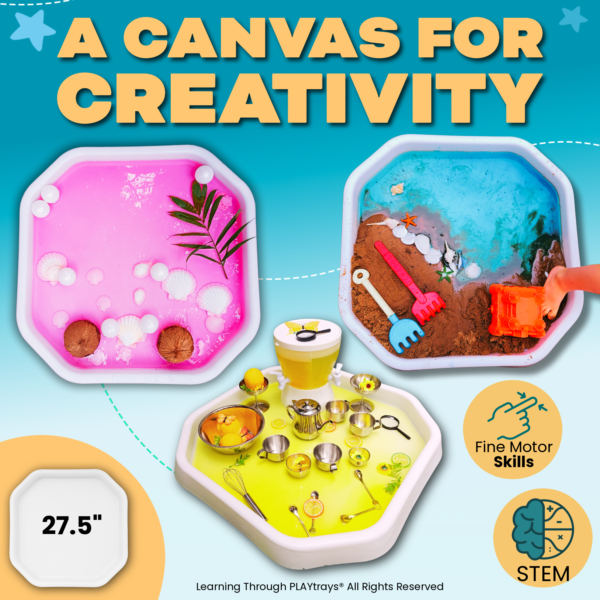 White Tuff Tray for Sensory Play | PLAYtray for Creative Activities ...