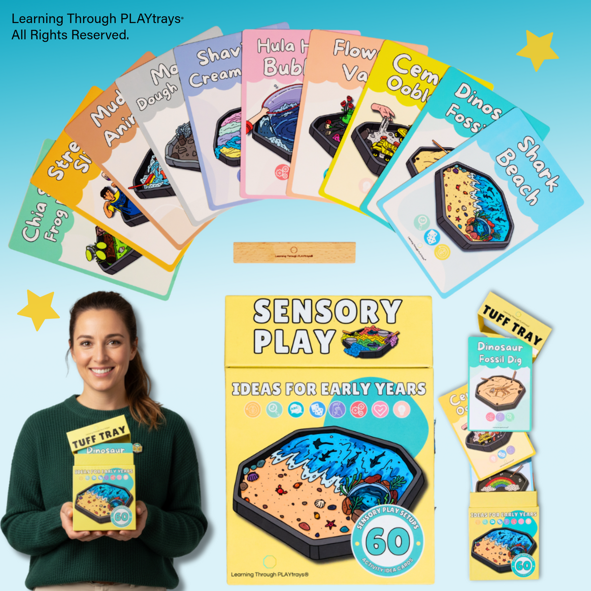 Sensory Play Cards for Tuff Trays by Learning Through PLAYtrays